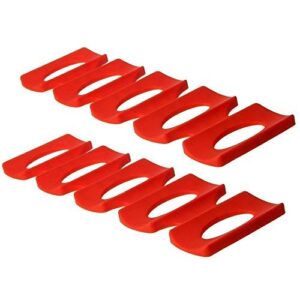 ucity 2 pcs red silicone wine stacker, foldable 2 pcs red silicone wine stacker, foldable fridge wine holder beer can racker bottle holder for kitchen cabinet fridge shelves storage