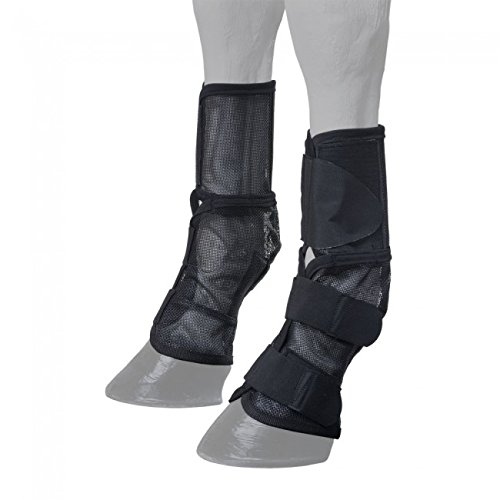 Horse Set of 2 Contoured Black PVC Mesh Summer Leg Protection FlyBoot 73502BK