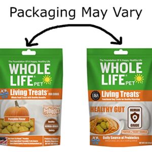 Whole Life Pet Human Grade Probiotic Dog Treats - Pumpkin & Yogurt – Easy Digestion, Firmer Stool, Sensitive Stomachs - Made in The USA