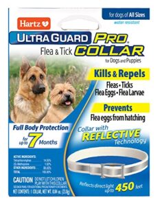 hartz ultraguard pro reflective flea & tick collar for dogs and puppies, 7 month flea and tick prevention per collar, 1 count