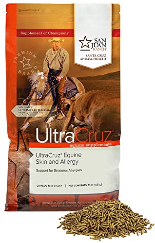 UltraCruz Equine Skin and Allergy Supplement for Horses, 10 lb, Pellet (80 Day Supply)