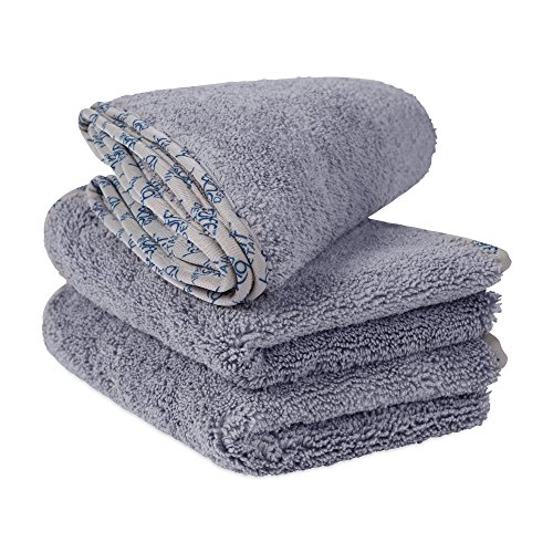 MW Pro Microfiber Auto Detailing Towels (16" x 24") - 550 GSM Microfiber Car Towels for Washing Drying Waxing Buffing Polishing (3 Pack, Gray)