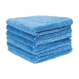 MW Pro Microfiber Auto Detailing Towels (16" x 16") - 550 GSM Microfiber Car Towels for Washing Drying Waxing Buffing Polishing (6 Pack, Blue)