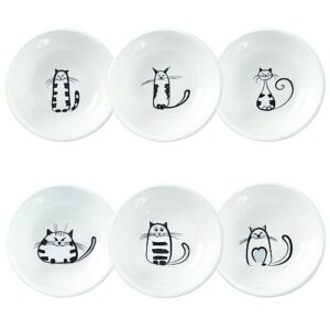 socosy super cute cat ceramic sauce dish/seasoning dish/sushi soy dipping bowl/appetizer plates/serving dish for kitchen home(set of 6)