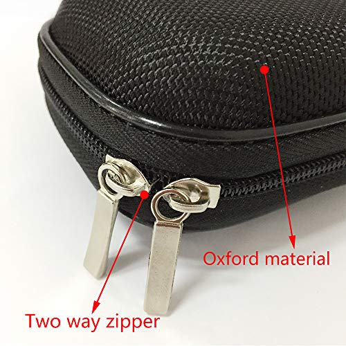 Earphone Case Portable Oxford Bag Holder with Two-Way Zipper for IEM, Earmold, Hearing Protector and Most Earphones