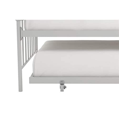 Novogratz Bright Pop Twin Metal Daybed and Trundle, Stylish & Multifunctional, Built-in Casters, White