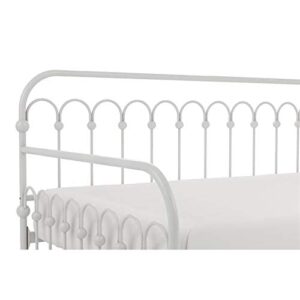 Novogratz Bright Pop Twin Metal Daybed and Trundle, Stylish & Multifunctional, Built-in Casters, White