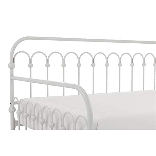 Novogratz Bright Pop Twin Metal Daybed and Trundle, Stylish & Multifunctional, Built-in Casters, White