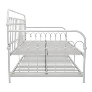 Novogratz Bright Pop Twin Metal Daybed and Trundle, Stylish & Multifunctional, Built-in Casters, White