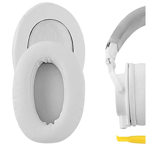 Geekria PRO Extra Thick Replacement Ear Pads for Audio-Technica ATH-M50X, M50xBT2, M60X, M40X, M30X, M20X, M10, ATH-ANC9 Headphones Earpads, Headset Ear Cushion Repair Parts (White)