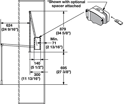 Pull Down Closet Rod, 26 lbs load capacity (Black powder-coated, 26" - 35 1/16")