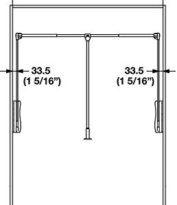 Pull Down Closet Rod, 26 lbs load capacity (Black powder-coated, 26" - 35 1/16")