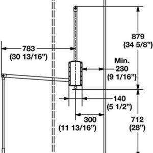 Pull Down Closet Rod, 26 lbs load capacity (Black powder-coated, 26" - 35 1/16")