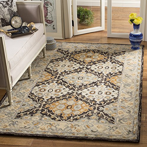 SAFAVIEH Aspen Collection Accent Rug - 3' x 5', Beige & Brown, Handmade Boho Wool, Ideal for High Traffic Areas in Entryway, Living Room, Bedroom (APN304A)