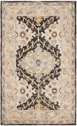 SAFAVIEH Aspen Collection Accent Rug - 3' x 5', Beige & Brown, Handmade Boho Wool, Ideal for High Traffic Areas in Entryway, Living Room, Bedroom (APN304A)