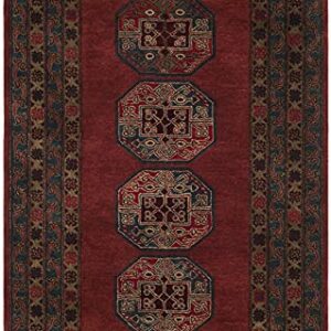 SAFAVIEH Heritage Collection Accent Rug - 4' x 6', Red, Handmade Traditional Oriental Wool, Ideal for High Traffic Areas in Entryway, Living Room, Bedroom (HG919Q)