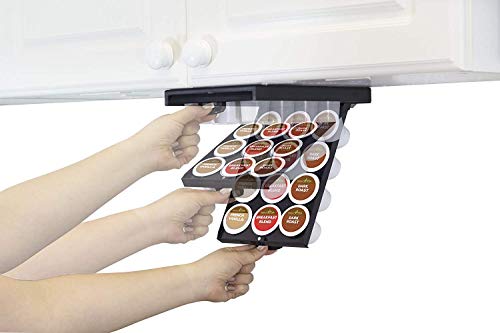 PERFECT POD EZ-Shelf Under Shelf Storage for K Cups, Coffee Holder Compatible with Keurig K Cup Coffee Pods, Space-Saving Under Counter Cabinet Coffee Pod Holder