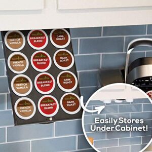 PERFECT POD EZ-Shelf Under Shelf Storage for K Cups, Coffee Holder Compatible with Keurig K Cup Coffee Pods, Space-Saving Under Counter Cabinet Coffee Pod Holder