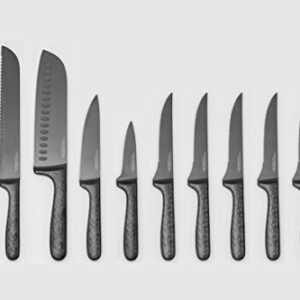 Cambridge Silversmiths Nero Cutlery Set with Block, Stainless Steel,12-Piece