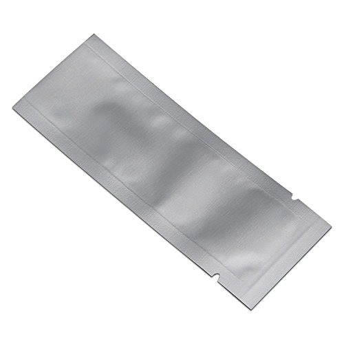 100 Pcs (Outer Size 1.57x4.33 inches) Coffee Food Storage Heat Sealable 3.34mil Mylar Pure Foil Bag Vacuum Pouch for Sampling Packaging Aluminum Foil Package