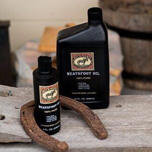 Bickmore 100% Pure Neatsfoot Oil 8 oz - Leather Conditioner and Wood Finish - Works Great on Leather Boots, Shoes, Baseball Gloves, Saddles, Harnesses & Other Horse Tack