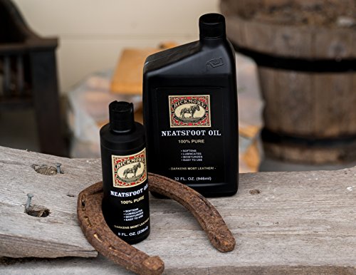 Bickmore 100% Pure Neatsfoot Oil 8 oz - Leather Conditioner and Wood Finish - Works Great on Leather Boots, Shoes, Baseball Gloves, Saddles, Harnesses & Other Horse Tack