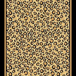 Champion Rugs Modern Contemporary Leopard Skin Pattern Animal Print Area Rug (5’ 3” X 7’ 5”)