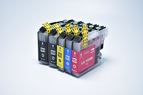 Luckytime Compatible Ink Cartridge Replacement for Brother LC103 Work With Brother MFC J4310DW J4410DW J4510DW J4610DW J4710DW J6520DW J6720DW J6920DW J450DW J470DW J650DW J870DW 10-PACK