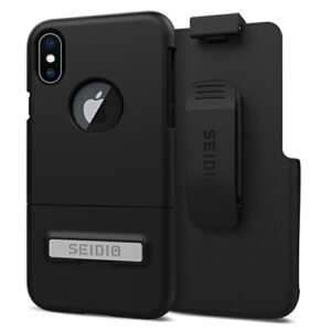 seidio surface case and holster combo for the apple iphone x (black/black)