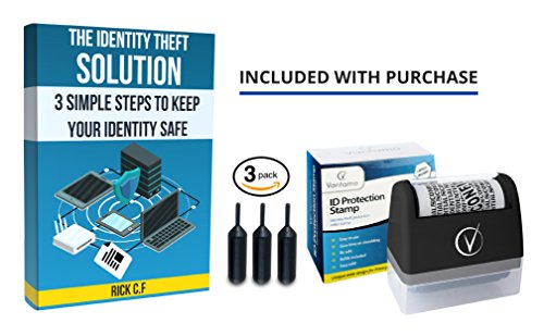 Identity Theft Protection Roller Stamps Wide Kit, Including 3-Pack Refills - Confidential Roller Stamp, Anti Theft, Privacy & Security Stamp, Designed for ID Blackout Security - Classy Black