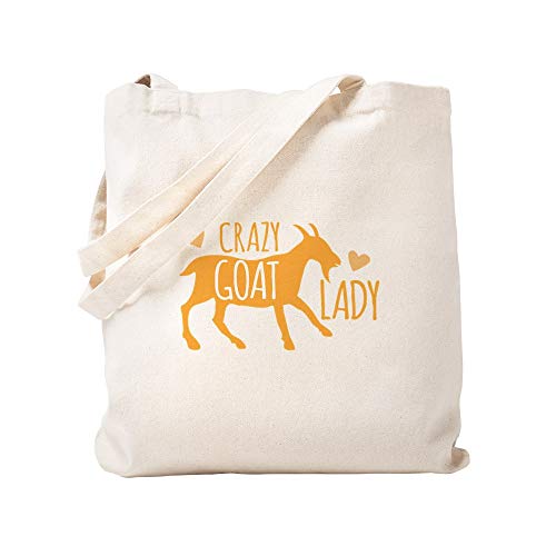 CafePress Crazy Goat Lady Tote Bag Natural Canvas Tote Bag, Reusable Shopping Bag