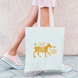 CafePress Crazy Goat Lady Tote Bag Natural Canvas Tote Bag, Reusable Shopping Bag