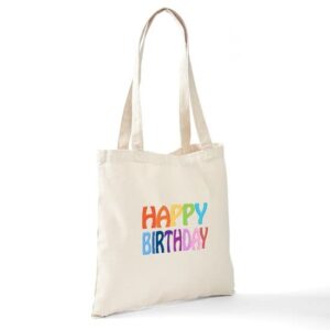 CafePress Happy Birthday Happy Tote Bag Natural Canvas Tote Bag, Reusable Shopping Bag