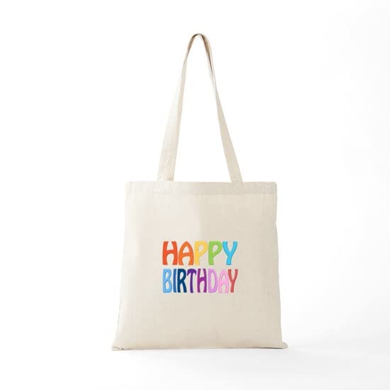 CafePress Happy Birthday Happy Tote Bag Natural Canvas Tote Bag, Reusable Shopping Bag