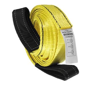 partsam premium crane towing strap 12feet x 2inch durable 3400dtex - heavy duty web sling - corrosion resistance polyester industrial flat eye-eye ropes