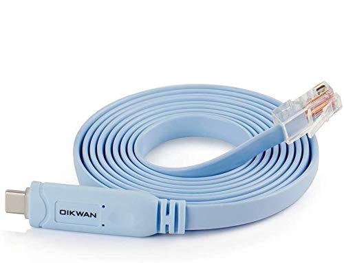 USB-C Cisco Console Cable,OIKWAN 6ft USB Type C to RJ45 Serial Adapter Essential Accessory of Cisco, NETGEAR, Ubiquity, LINKSYS, TP-Link Routers/Switches for Laptops