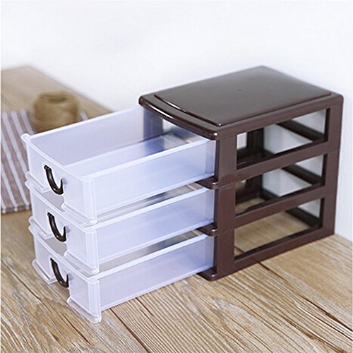 BOMBOMFUN 4-Floor Plastic Drawer Small Tower Storage Unit Office Cosmetic Home Organiser