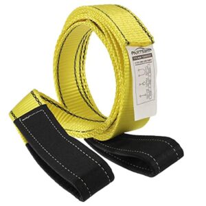 partsam premium 1pcs crane towing strap 10feet x 2inch durable 3400dtex - heavy duty web sling - corrosion resistance polyester industrial flat eye-eye ropes