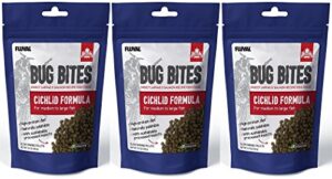 (3 pack) fluval a6581 bug bites cichlid pellets for medium to large fish (3.53 oz. per pack)