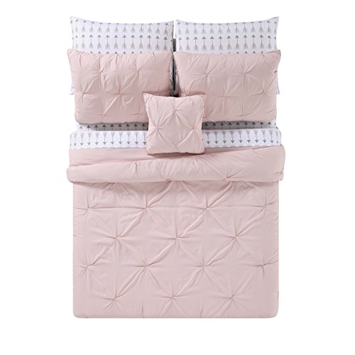 Truly Soft Everyday - Arrow Pleated Blush Queen Bed in a Bag - Blush