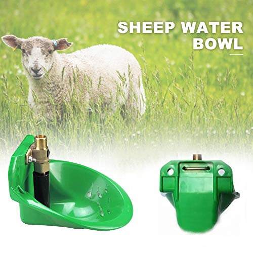 Yougoo Automatic Waterer Bowl Goats Waterer Sheep Drinking Water Bowl Livestock Drinker Bowl for Piglet Cattle Dog, Green