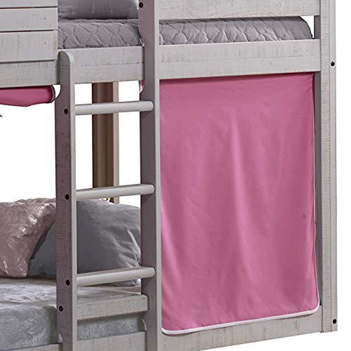 DONCO Twin/Twin Blind Bunk Loft Bunk with Pink Tent Kit