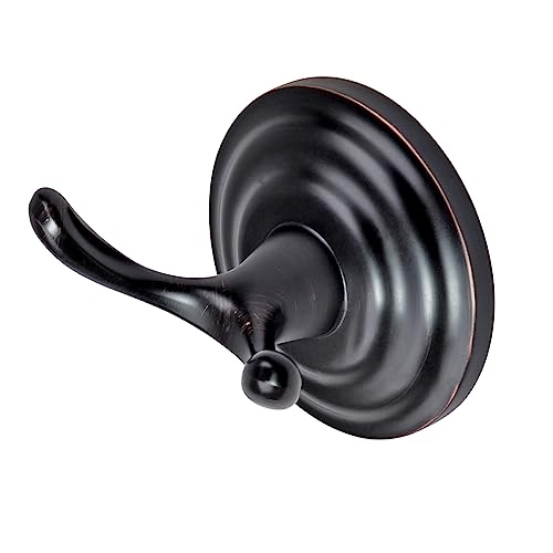 Amazon Basics Zinc Traditional Round Bathroom Towel and Robe Hook, Oil Rubbed Bronze