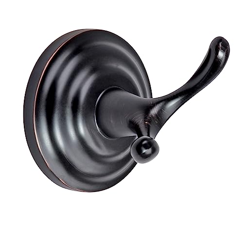 Amazon Basics Zinc Traditional Round Bathroom Towel and Robe Hook, Oil Rubbed Bronze