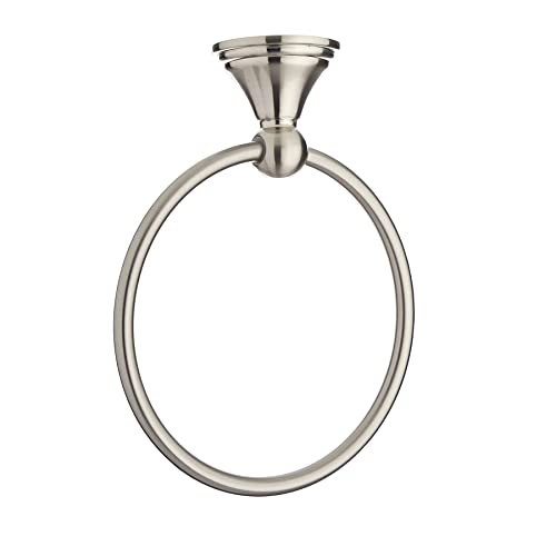 Amazon Basics Modern Towel Ring, S-Shape, 6.3-inch Diameter, Satin Nickel