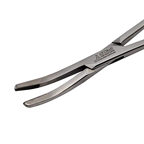 Wynman Dental Crown Gripper Forceps with Tungsten Carbide Inserts Temporary Crown Remover Large Curved Forceps