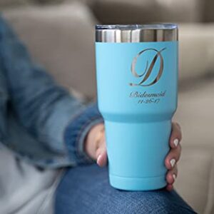 Monogrammed Powder Coated Tumbler 30oz Double Wall Insulated Choose Your Color