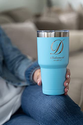 Monogrammed Powder Coated Tumbler 30oz Double Wall Insulated Choose Your Color