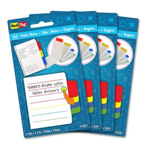 redi-tag, rtg10246, tabbed divider notes, 4 / box, multicolor