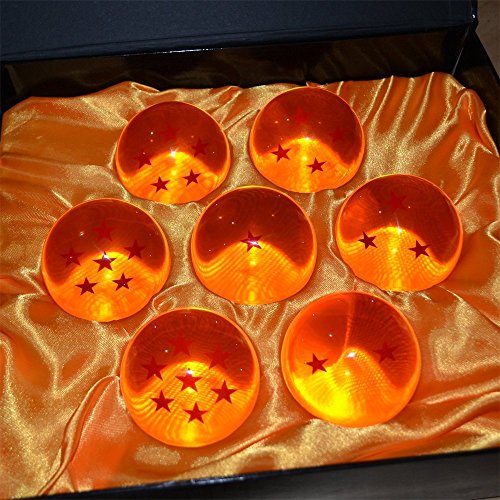 Aebor 7pcs 76MM Large Crystal Acrylic Resin Glass Ball with Gift Box Dragon Transparent Play Balls